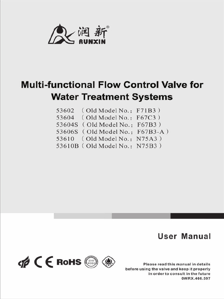 Runxin Automatic Filter Valve Manual Pdf
