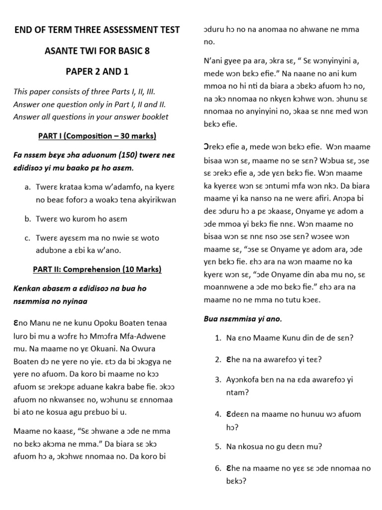 Twi JHS2 Term3 | PDF