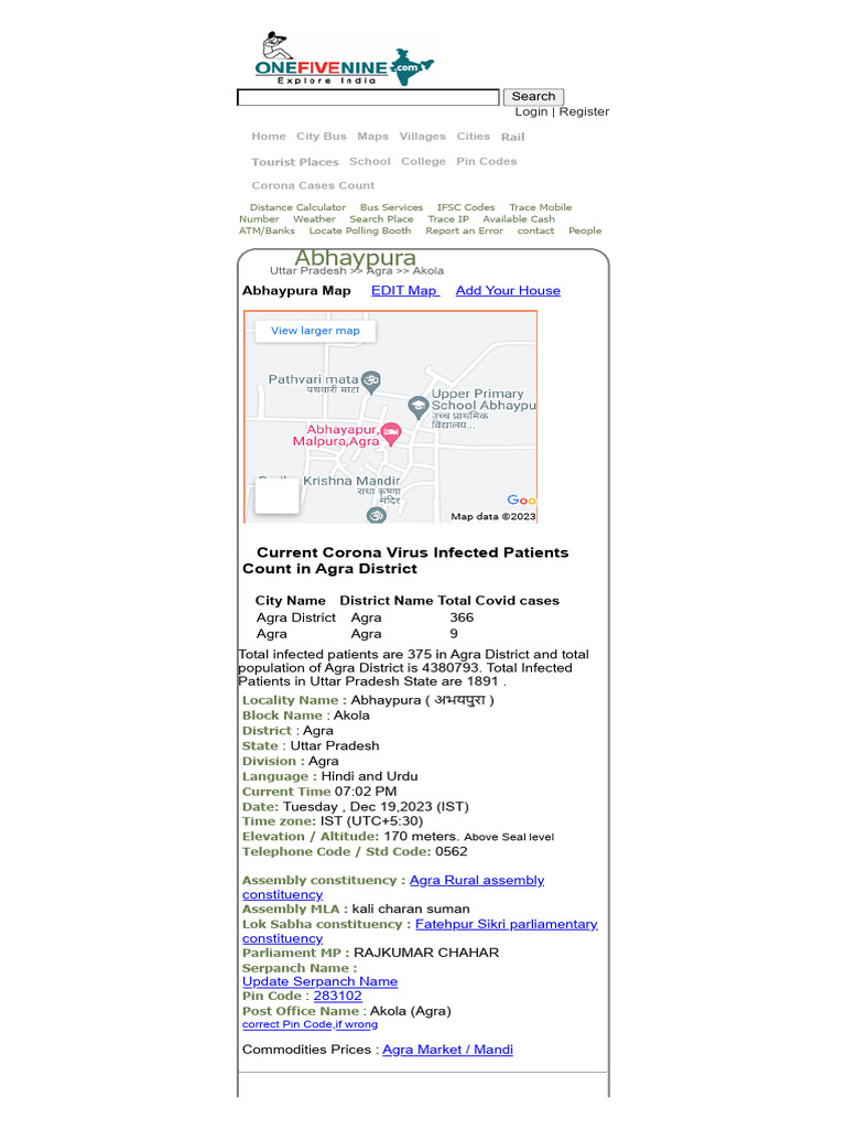 Abhaypura Village, Akola Block, Agra District | PDF