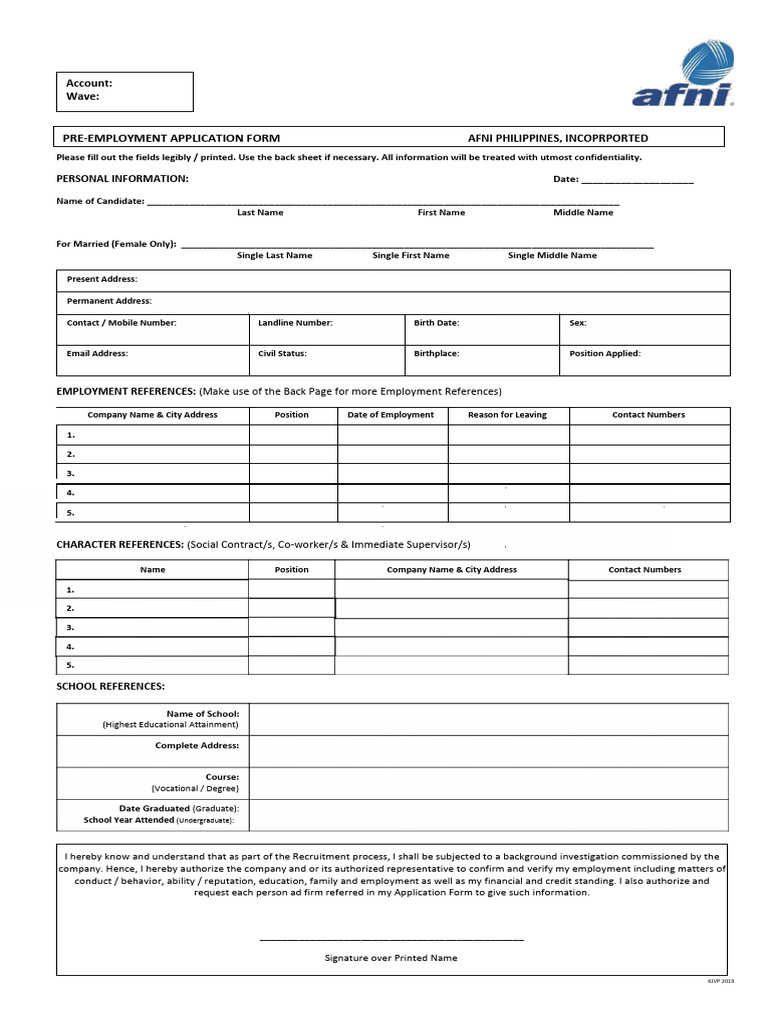 BG Check Form | PDF | Background Check