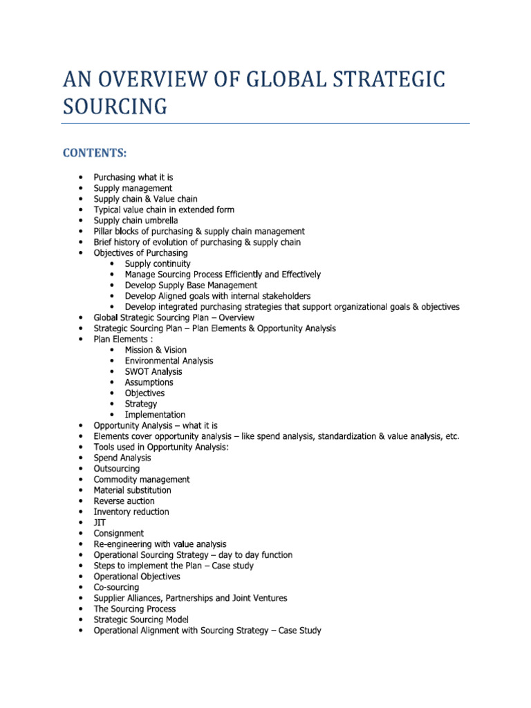 Global Tendering Essentials | PDF | Procurement | Supply Chain