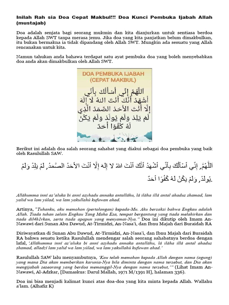 Doa Habis Sholat Jum'at | PDF