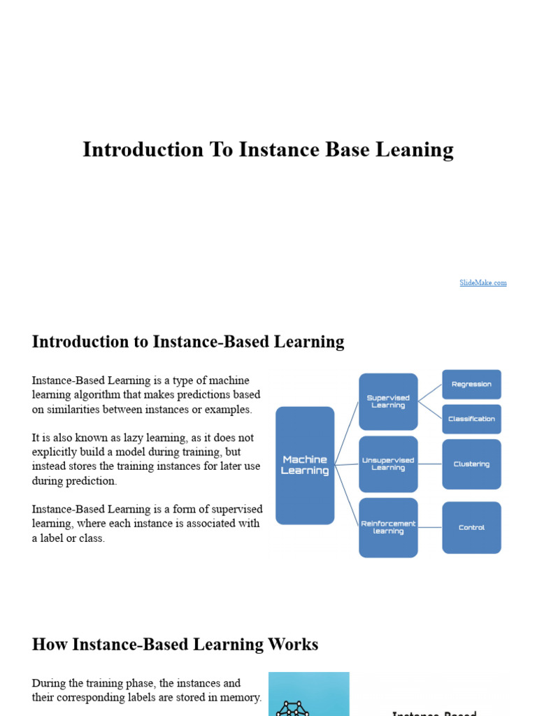 Introduction To Instance Base Leaning | PDF