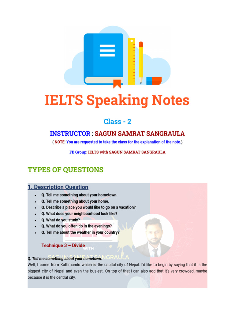 Speaking Class 2 Note | PDF