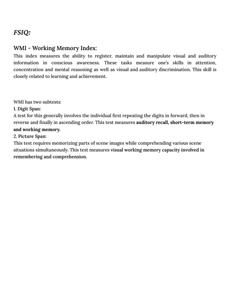 SCD Wiki Project | PDF | Working Memory | Memory