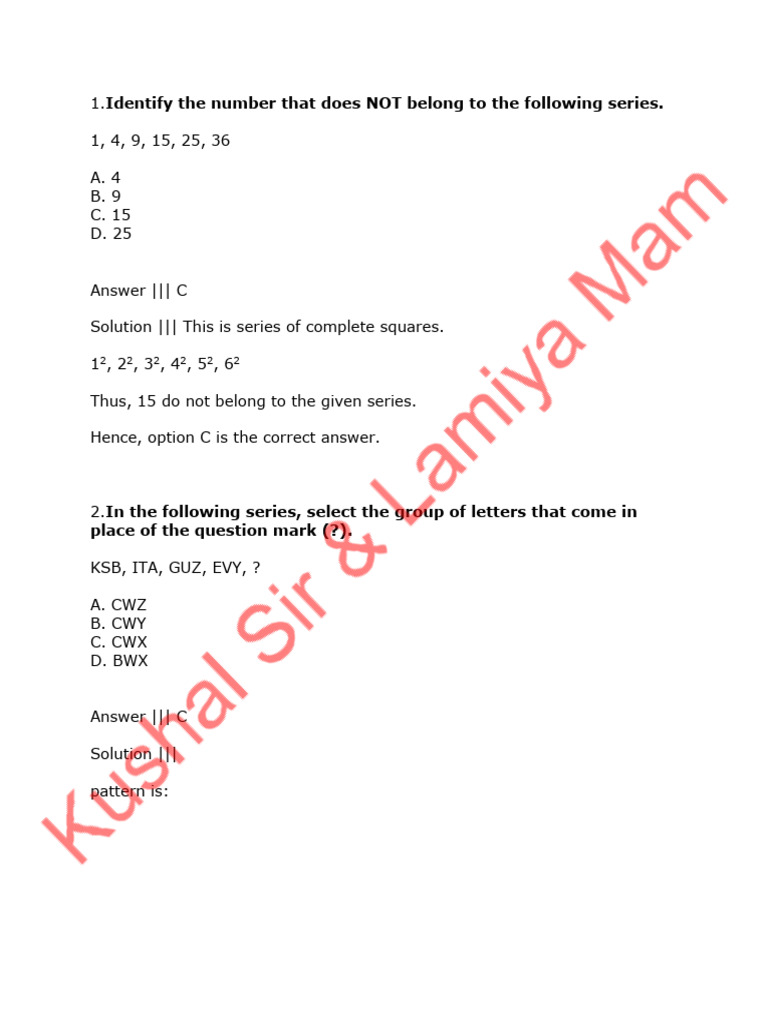 200 Reasoning Questions With Solution | PDF
