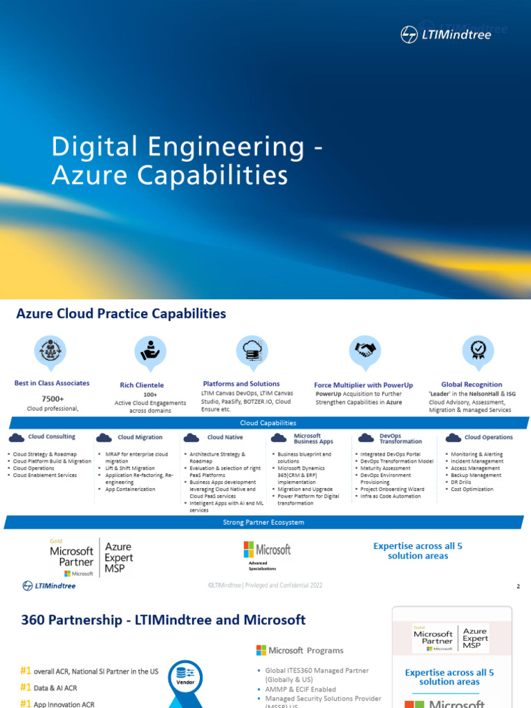 Digital Engineering - Azure Capabilities V 1.0 | PDF