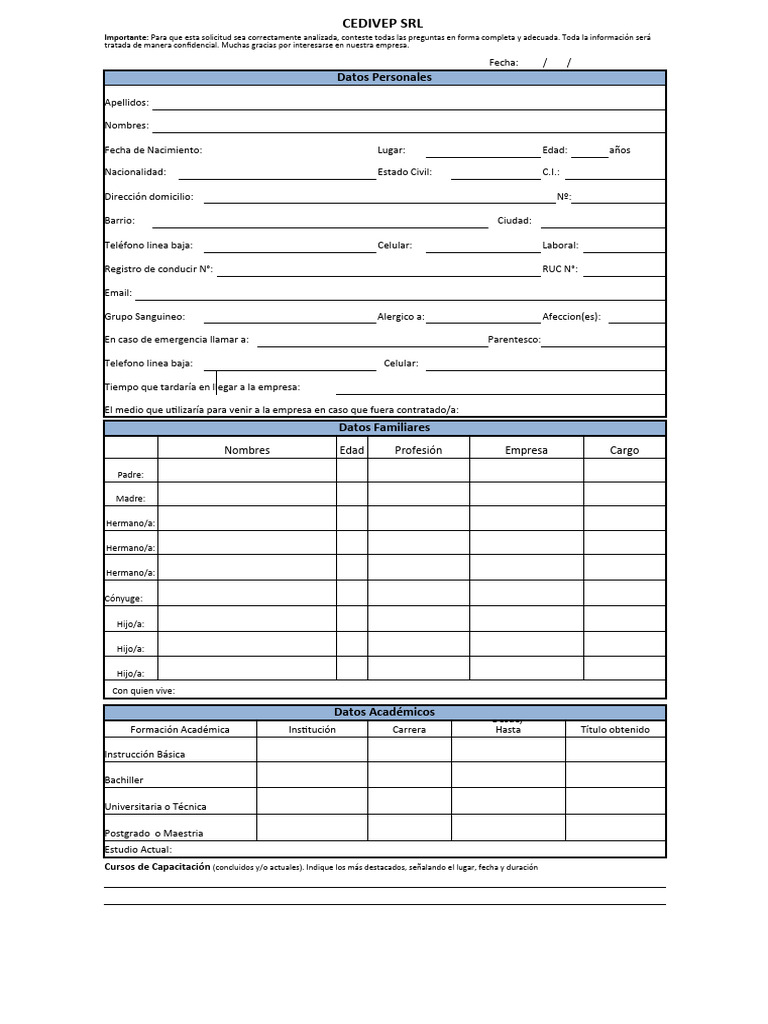 RRHH CV Solicitud de Trabajo Personas Nuevas | PDF | Salario | Business