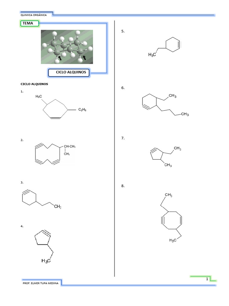 Ciclo Alquinos en Química Orgánica | PDF