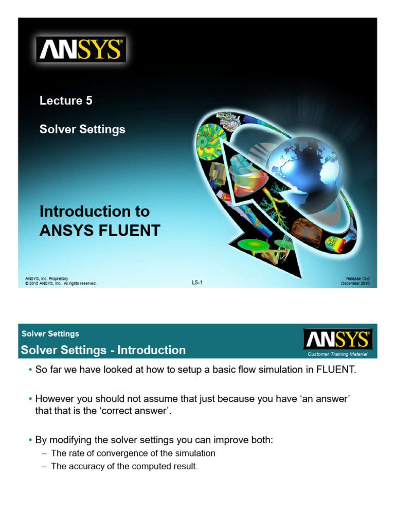 Lecture05 Solver Settings | PDF | Fluid Dynamics | Continuum Mechanics