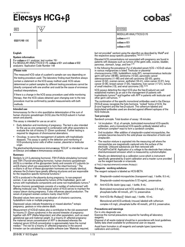 TMC1 ELISA Kit for hCG Detection | PDF