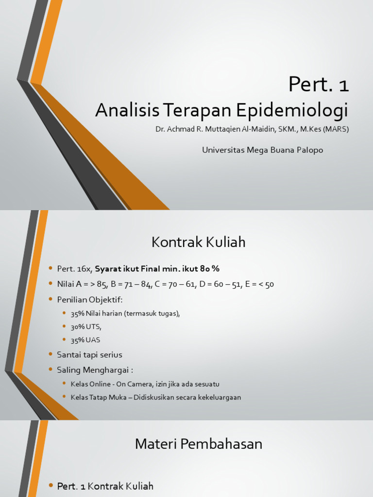 Epidemiology Course Overview | PDF