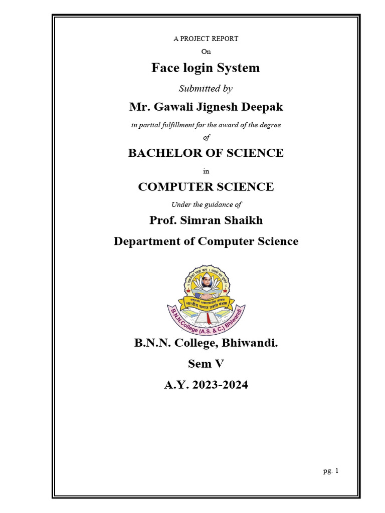 Face Login System - Report | PDF