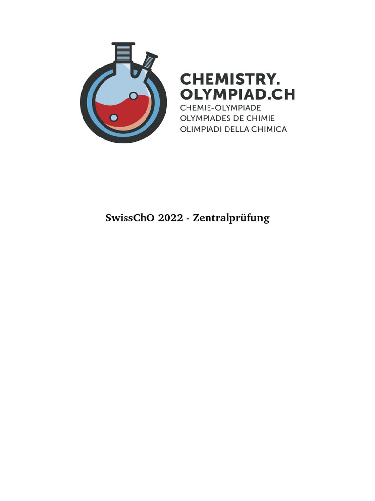 Chemistry Olympiad CH Central Exam | PDF