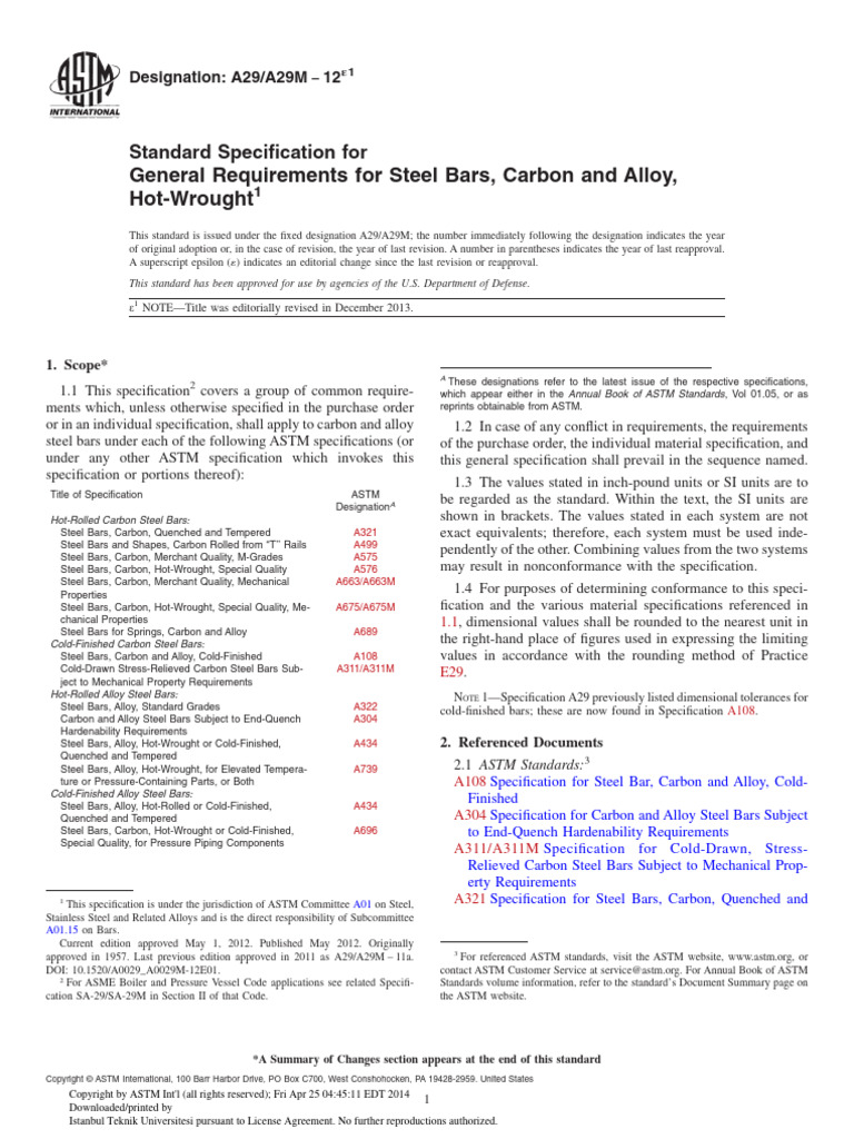 Astm A29 | PDF