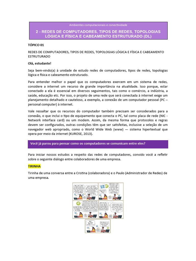 #2 - Redes de Computadores Tipos de Redes Topologias Lógica e Física ...