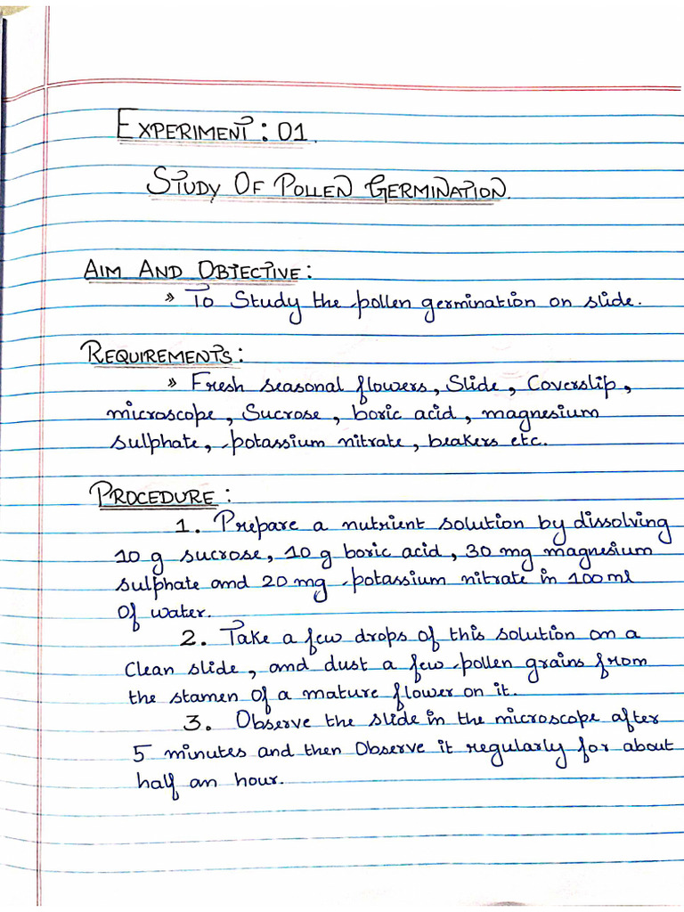 Expt 01 Study of Pollen Grains | PDF