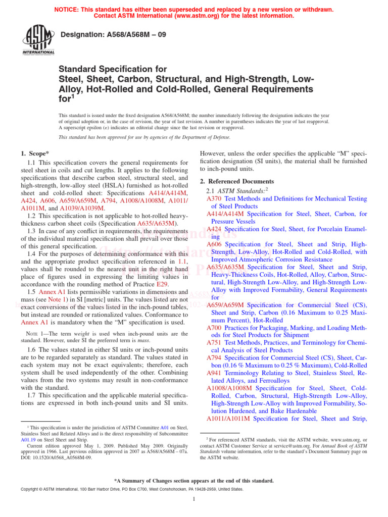 Astm A568 A568m 09 | PDF