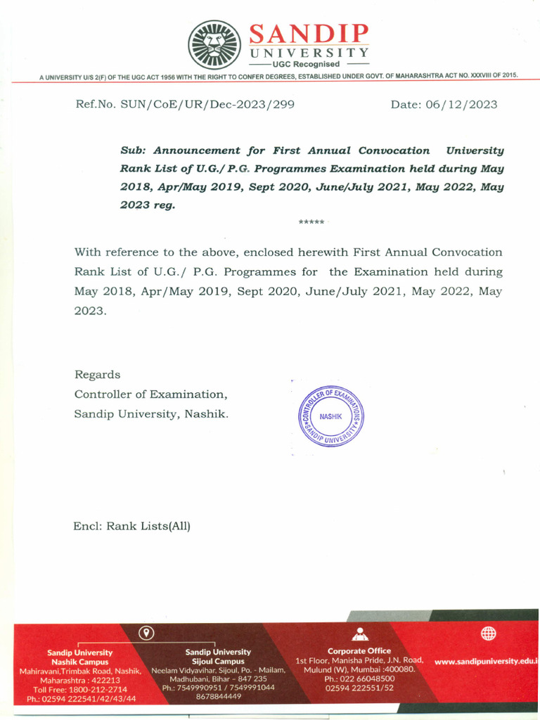 University Rank List | PDF