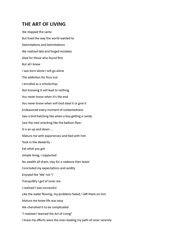 The Art of Living | PDF