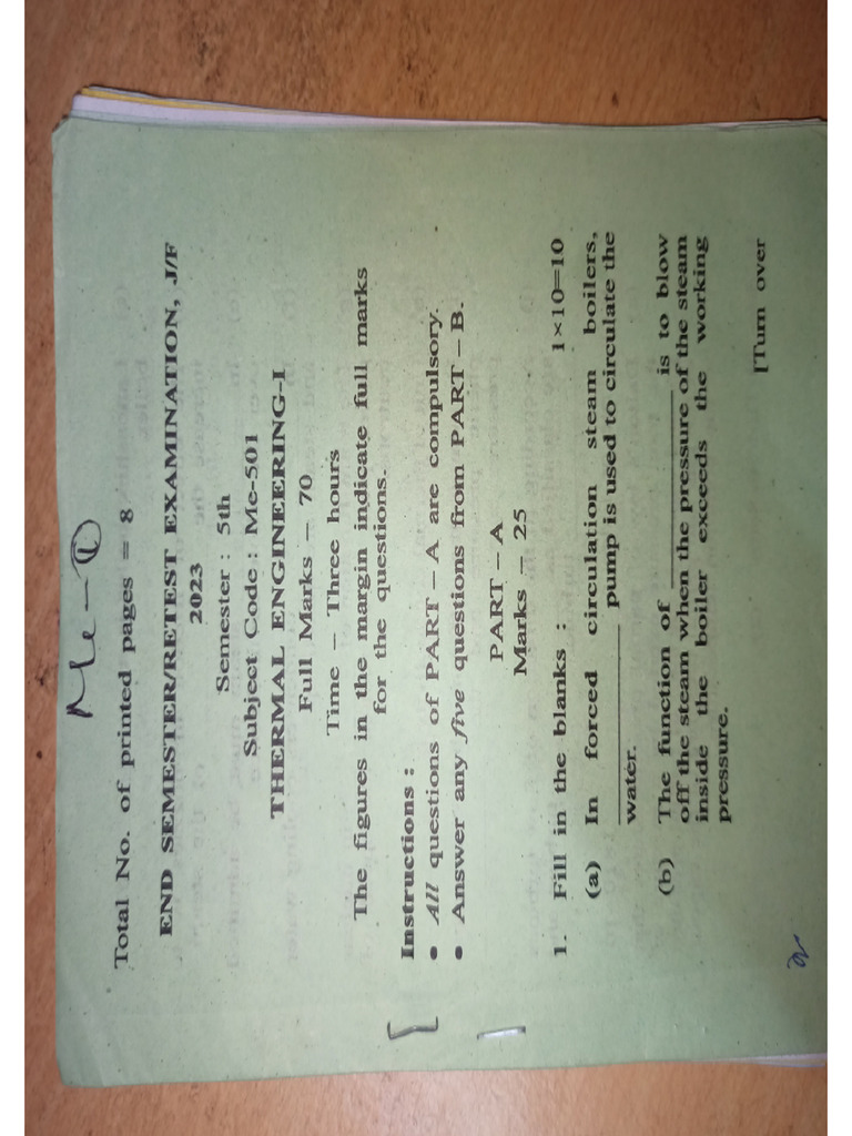 Question Paper 5th Sem | PDF