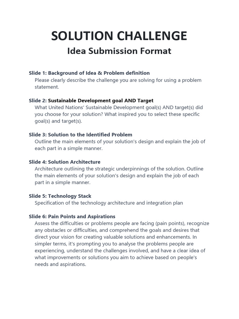 Solution Challenge Submission Guide | PDF | Business | Art