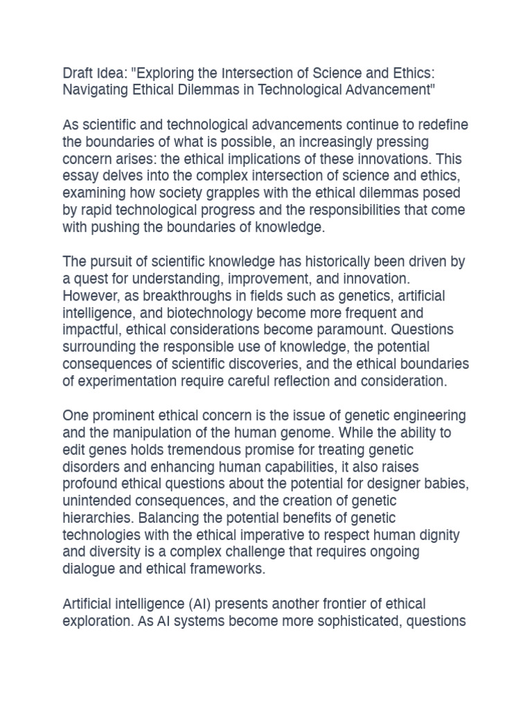 Exploring The Intersection Of Science And Ethics Pdf