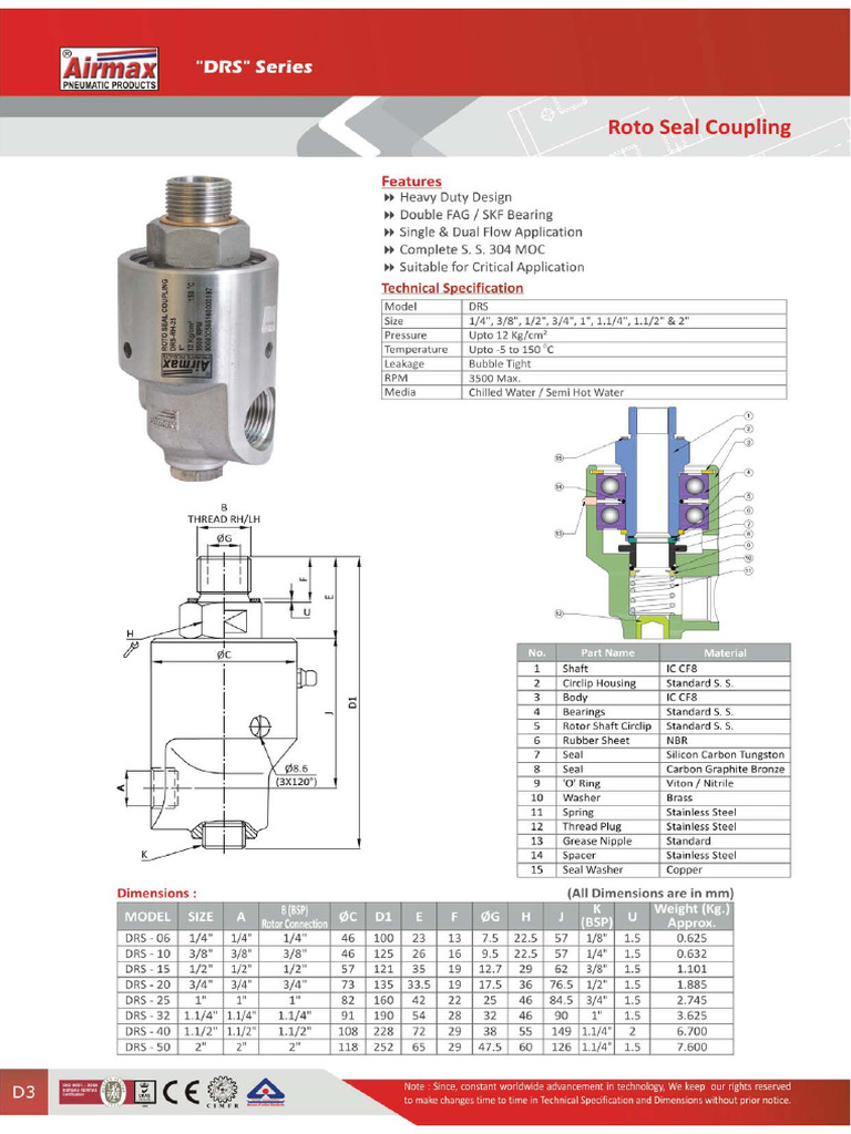 DRS Series Roto Seal Coupling | PDF