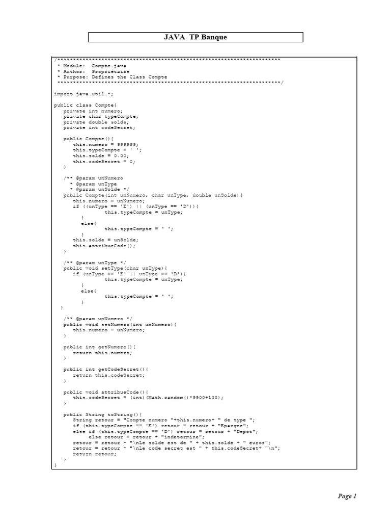 TP Java Tableau Corrige | PDF