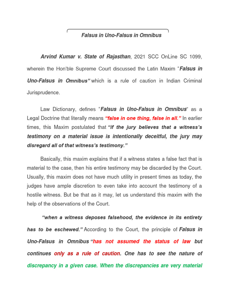Legal Maxim | PDF | Reasonable Doubt | Witness