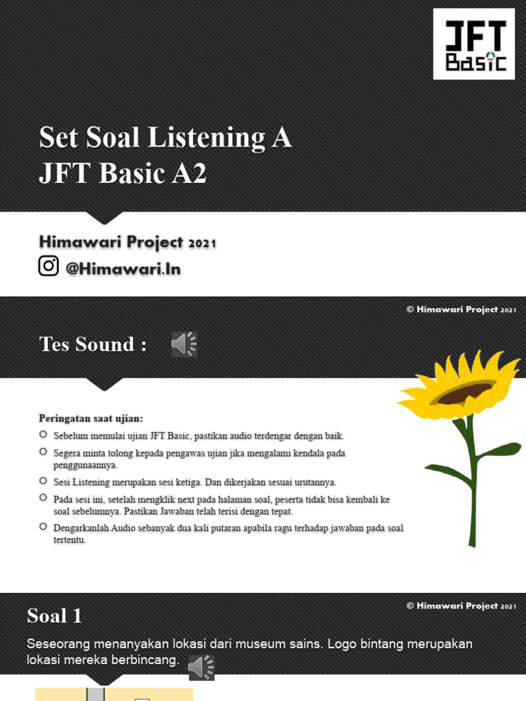 Set Soal Listening A (Himawari Project) | PDF
