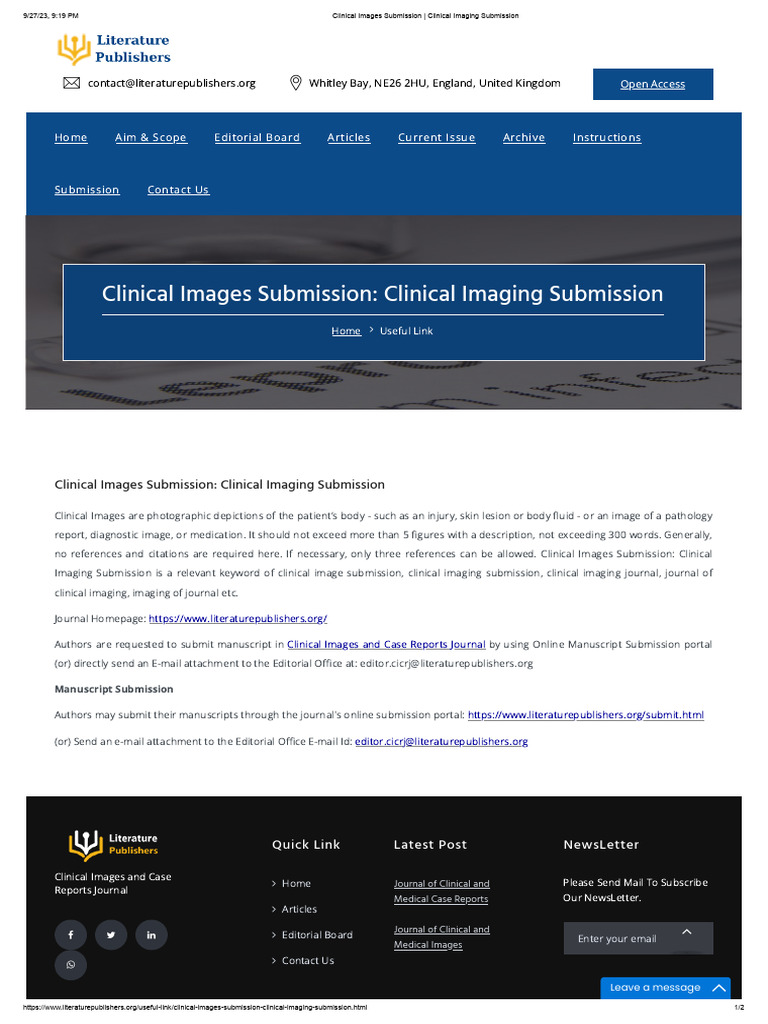 Clinical Images Submission | Download Free PDF | Medical Imaging | Medicine