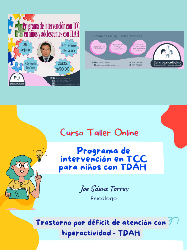 Programa de Intervención en TCC para Niños Con TDAH | PDF