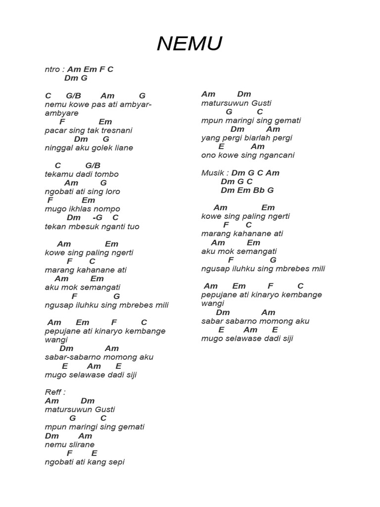 Chord Nemu | PDF