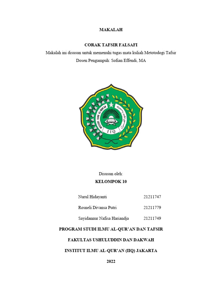 Corak Tafsir Falsafi | PDF