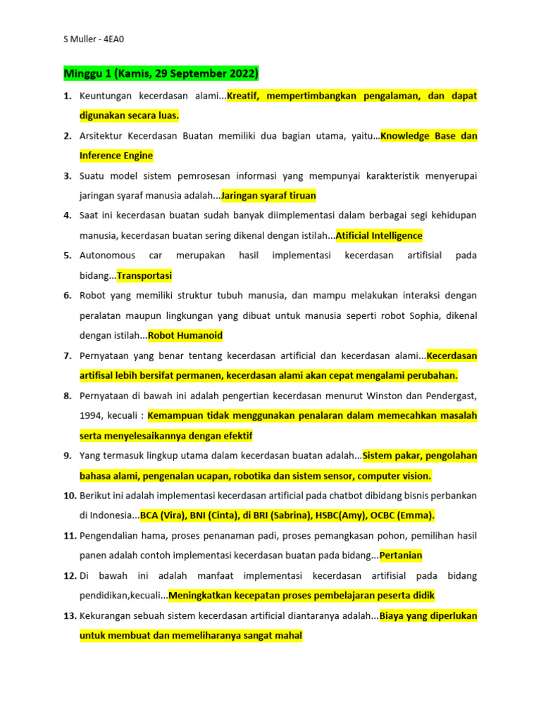 Kumpulan Soal TTC SMT 7 (M1-M14) | PDF | Komputer | Teknologi & Rekayasa