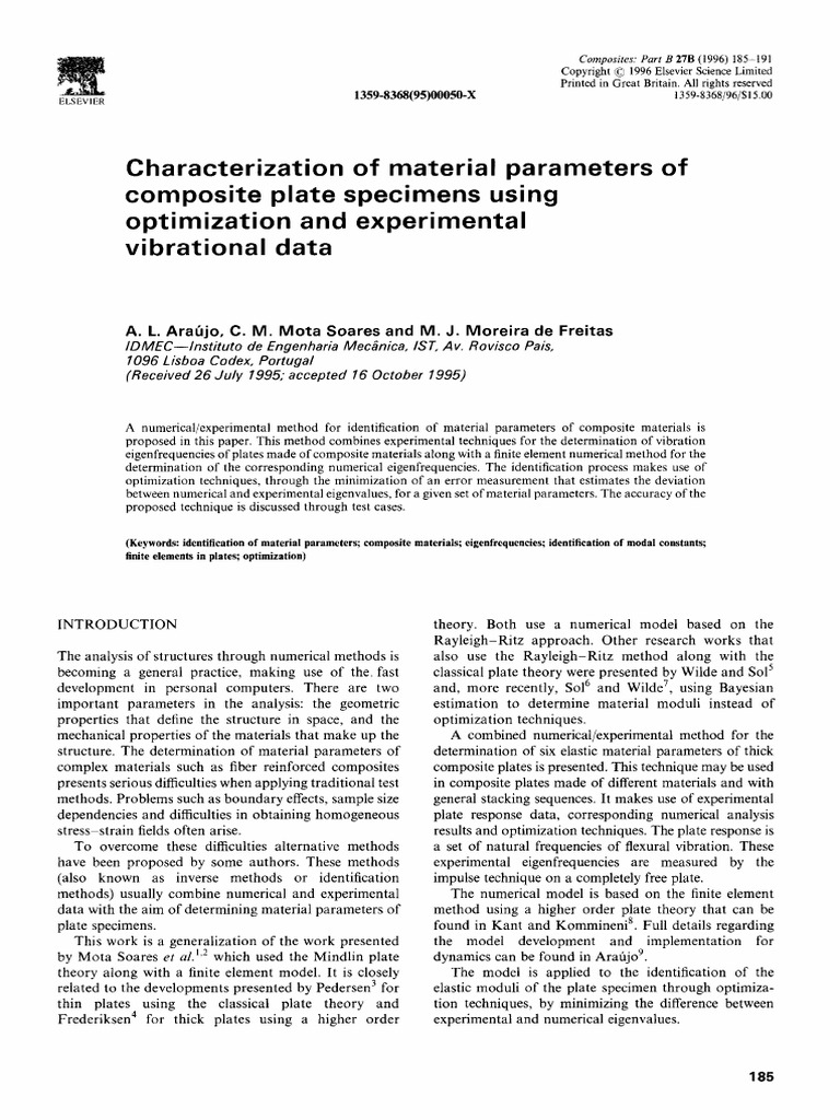 Characterization of Material Parameters of Composite Plate Specimens ...