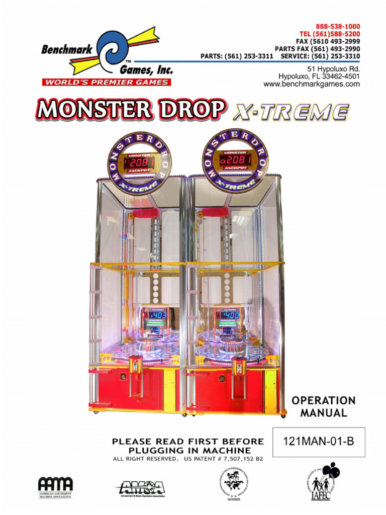 Monster Drop X Treme Redemption Service Manual Benchmark Games | PDF ...