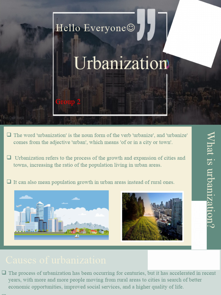 Urbanisation Presentation Pdf