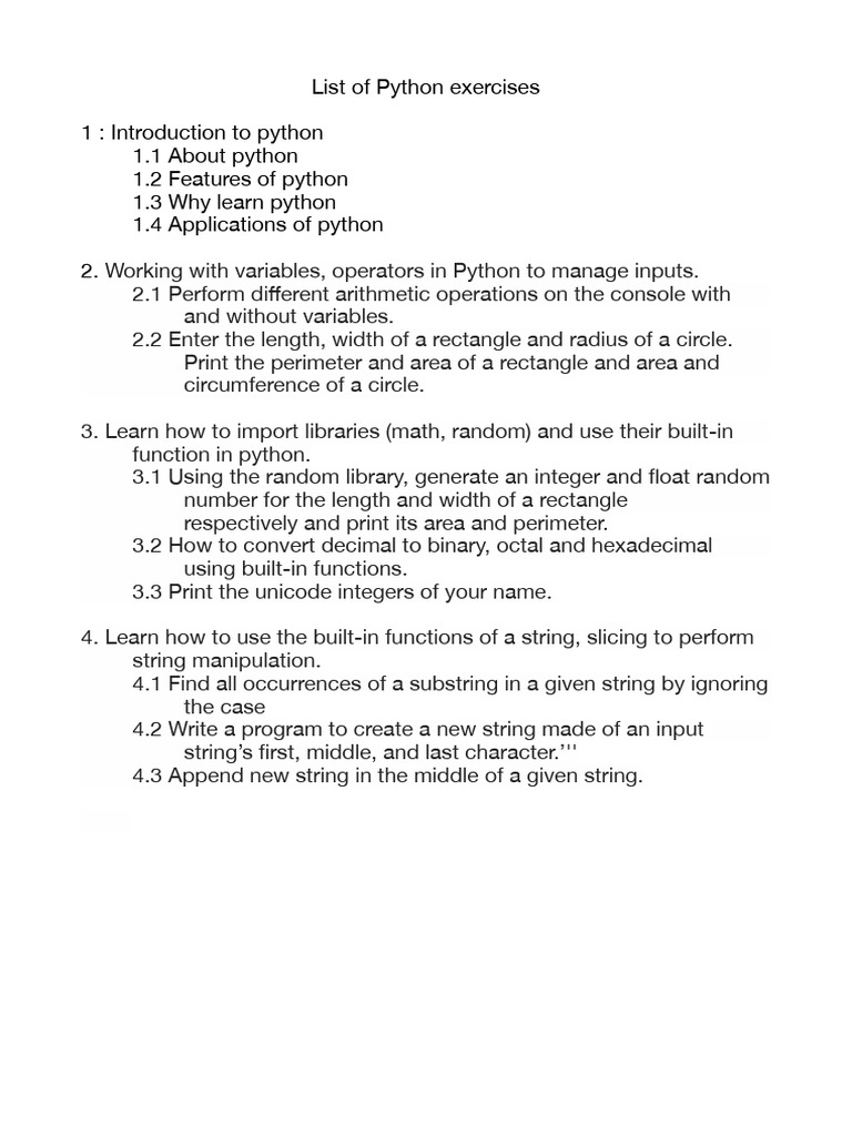 Python Exercises for Beginners | PDF