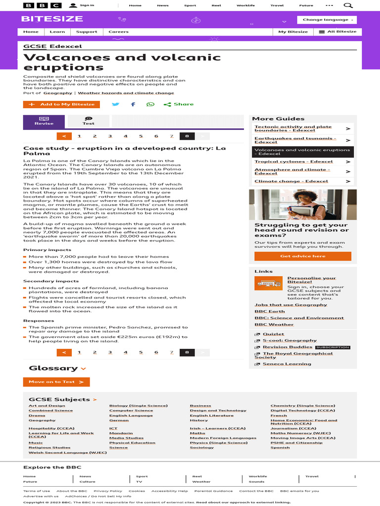 Case Study - Eruption in A Developed Country La Palma - Volcanoes and Volcanic Eruptions ...