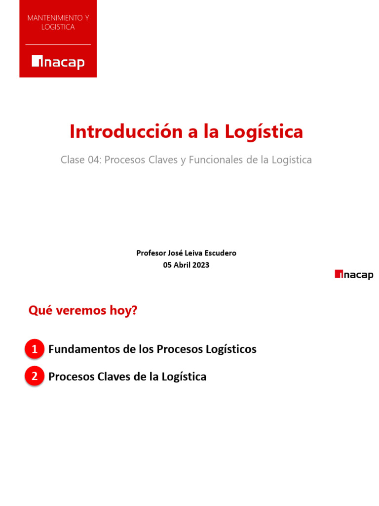 Introducción A La Logística Clase 04 - O2023V | PDF | Logística | Business