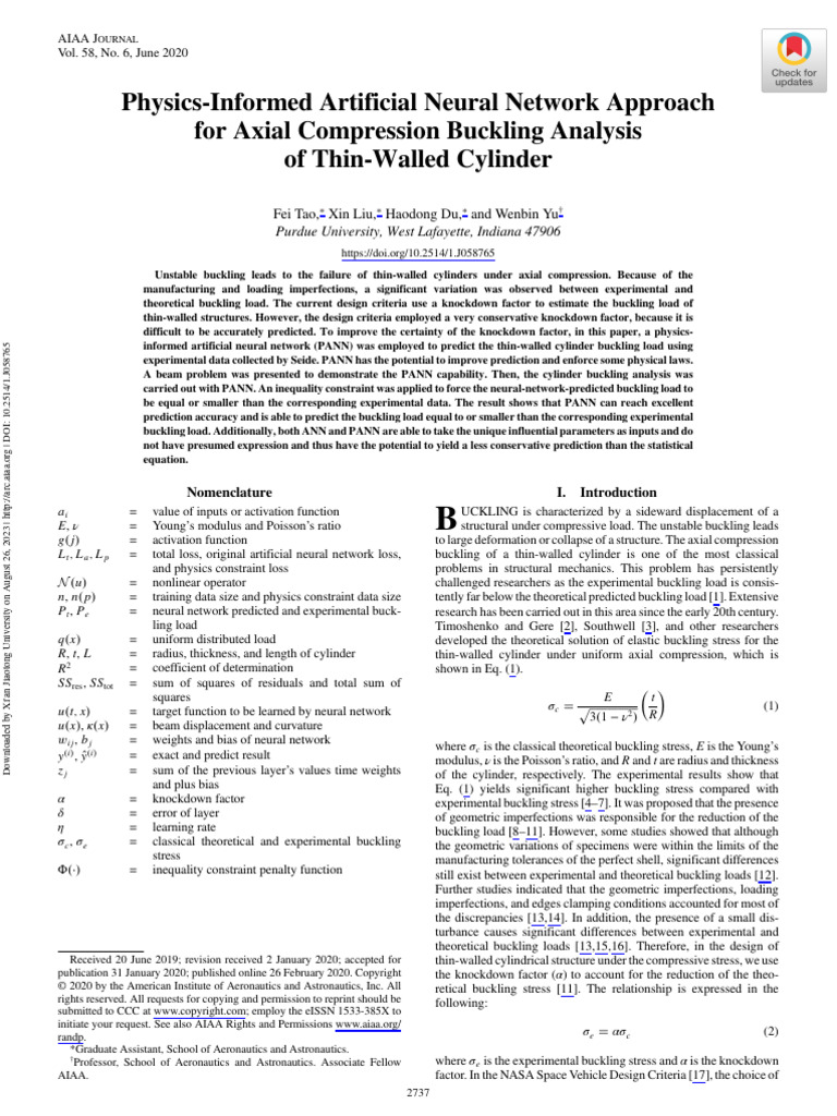 Physics-Informed Artificial Neural Network Approach For Axial ...