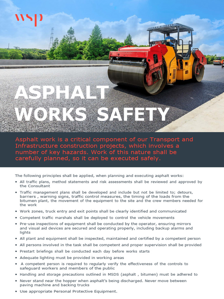 Asphalt Works Safety Guidelines | PDF