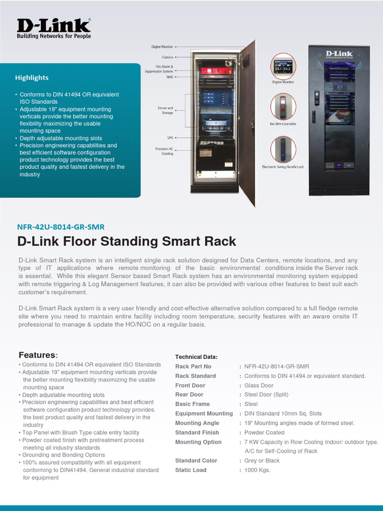 Smart Rack NFR 42U 8014 GR SMR Datasheet | PDF