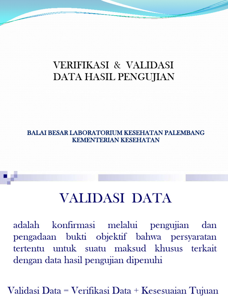 Validasi Data Kualitas Air | PDF