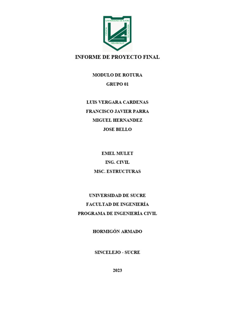 MODULO DE ROTURA | PDF | Hormigón | Viga (Estructura)