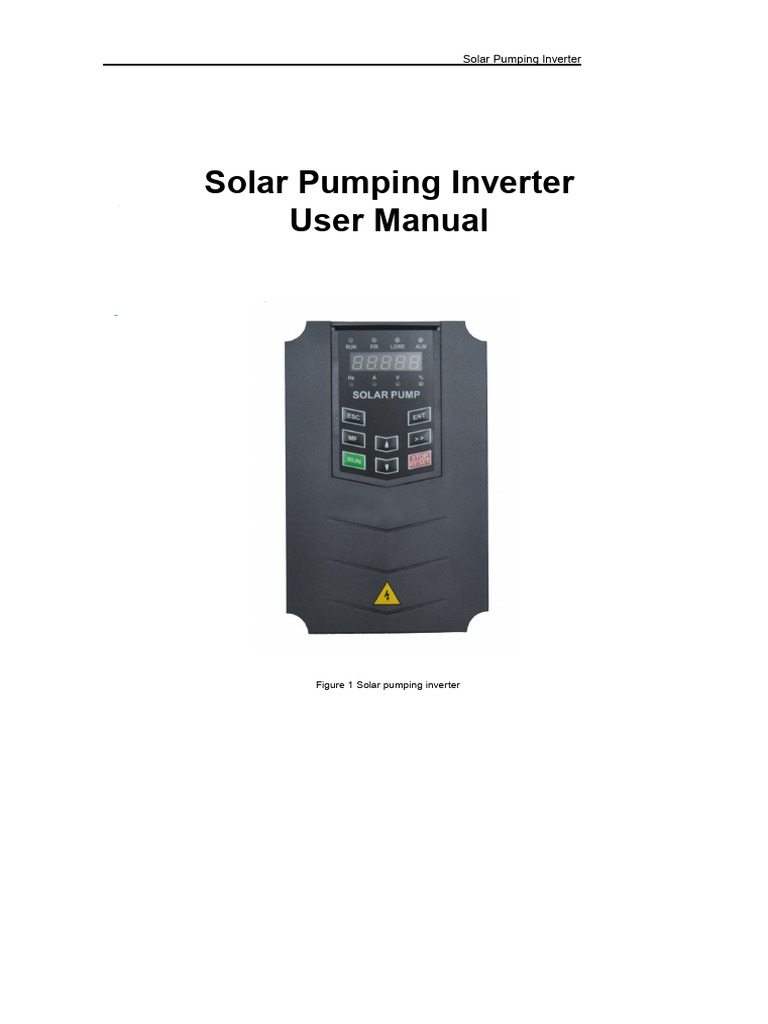 Solar Pumping Inverter User Manual | PDF | Power Inverter | Power Supply