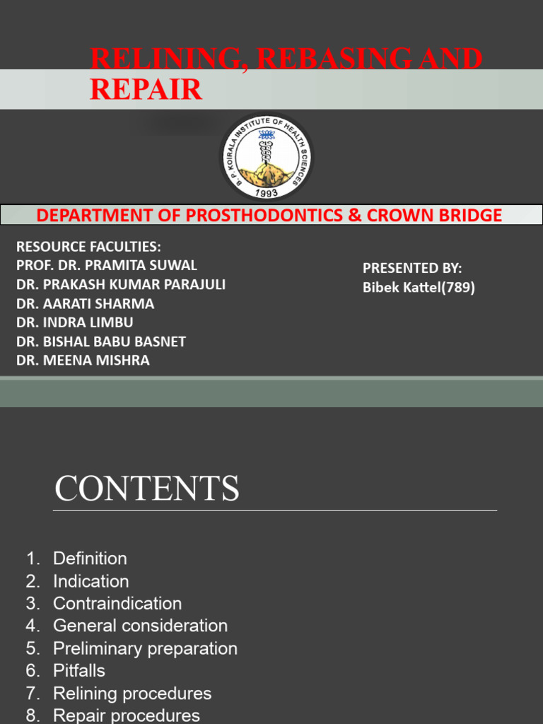 Relining, Rebasing & Repair | PDF