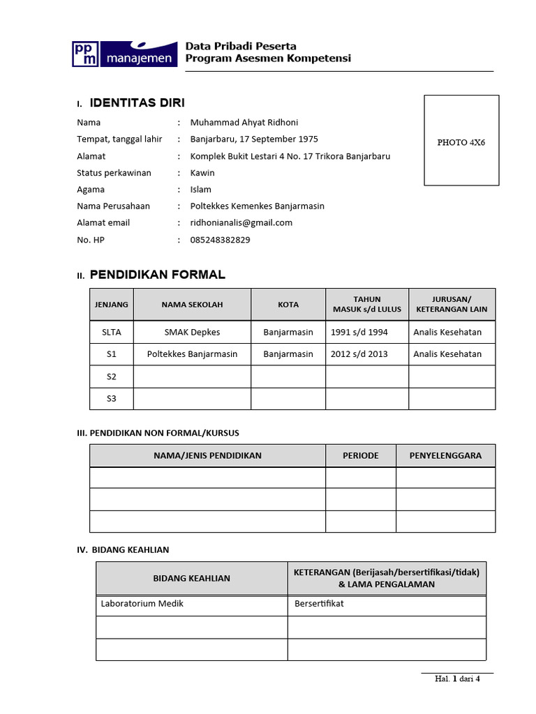 Cv Ppm Pdf